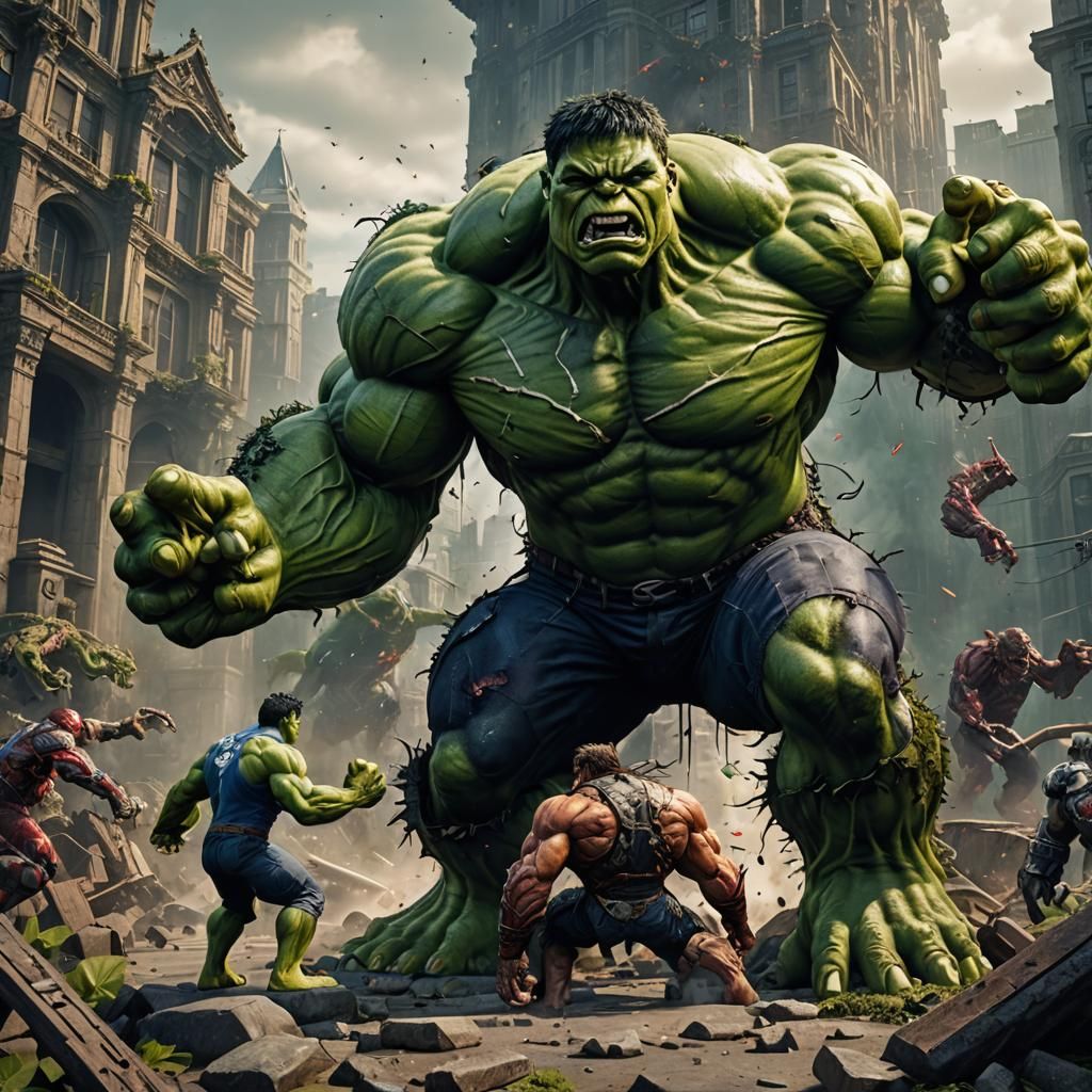 Giant mutant vs small mutants - AI Generated Artwork - NightCafe Creator