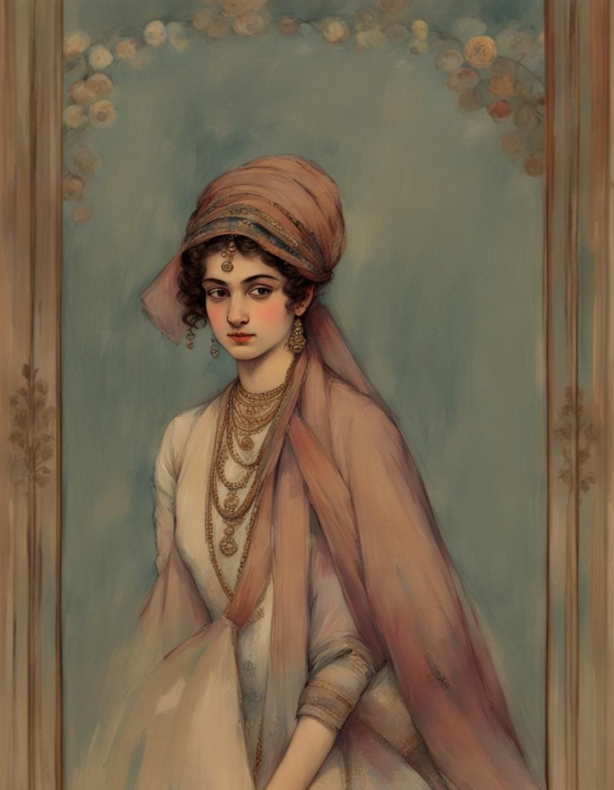 16k resolution, art by Abdur-Rahman Chughtai, Jane Austen, Arthur Conan ...