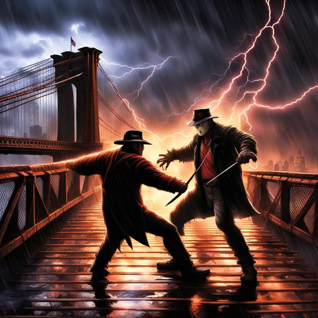 Freddy vs Jason - AI Generated Artwork - NightCafe Creator