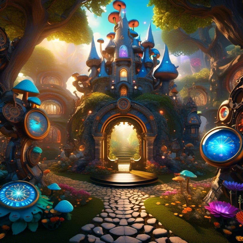 Clockwork secret garden - AI Generated Artwork - NightCafe Creator