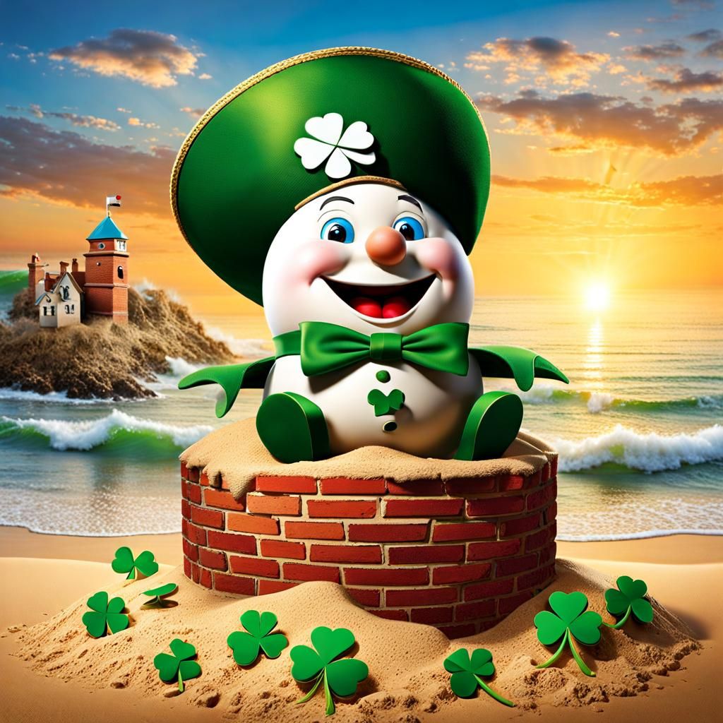 Humpty Dumpty Is Confident That With His Lucky Hat A Short Wall And A