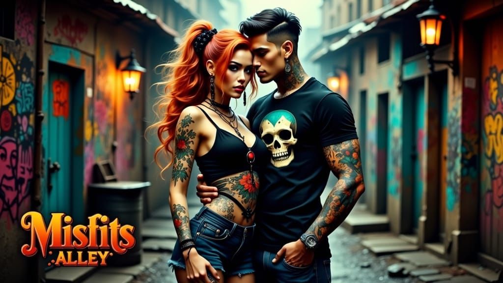 Create an realistic image of a very beautiful and busty rockabilly p...