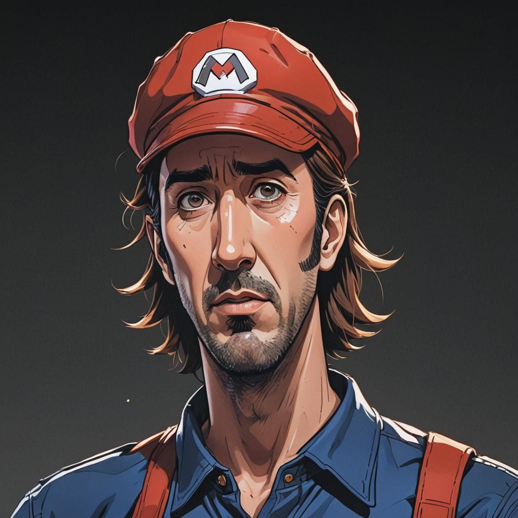 Nicolas Cage is Mario - AI Generated Artwork - NightCafe Creator