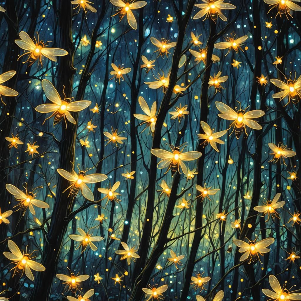 fireflies sparkle - AI Generated Artwork - NightCafe Creator