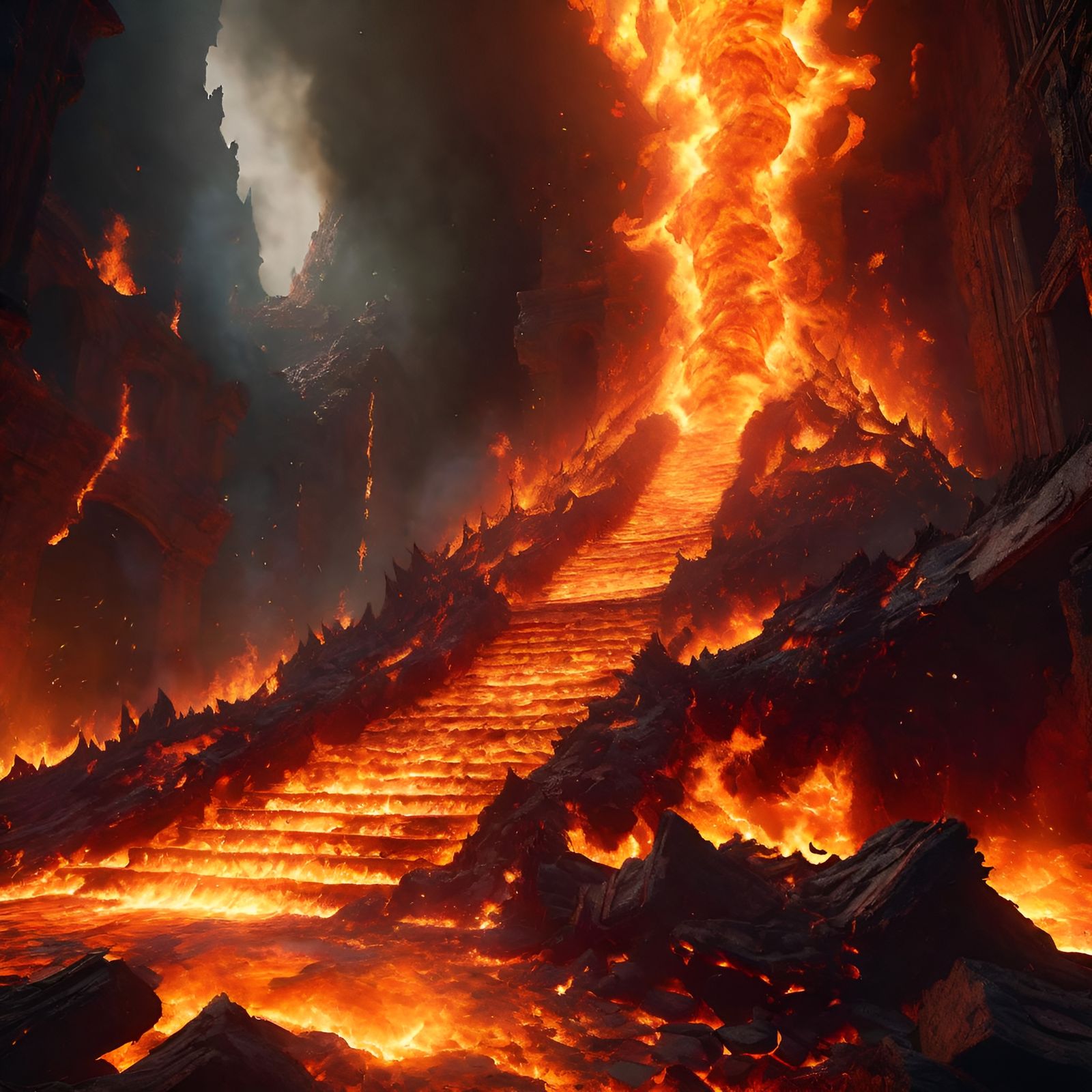 The Fiery Abyss - AI Generated Artwork - NightCafe Creator