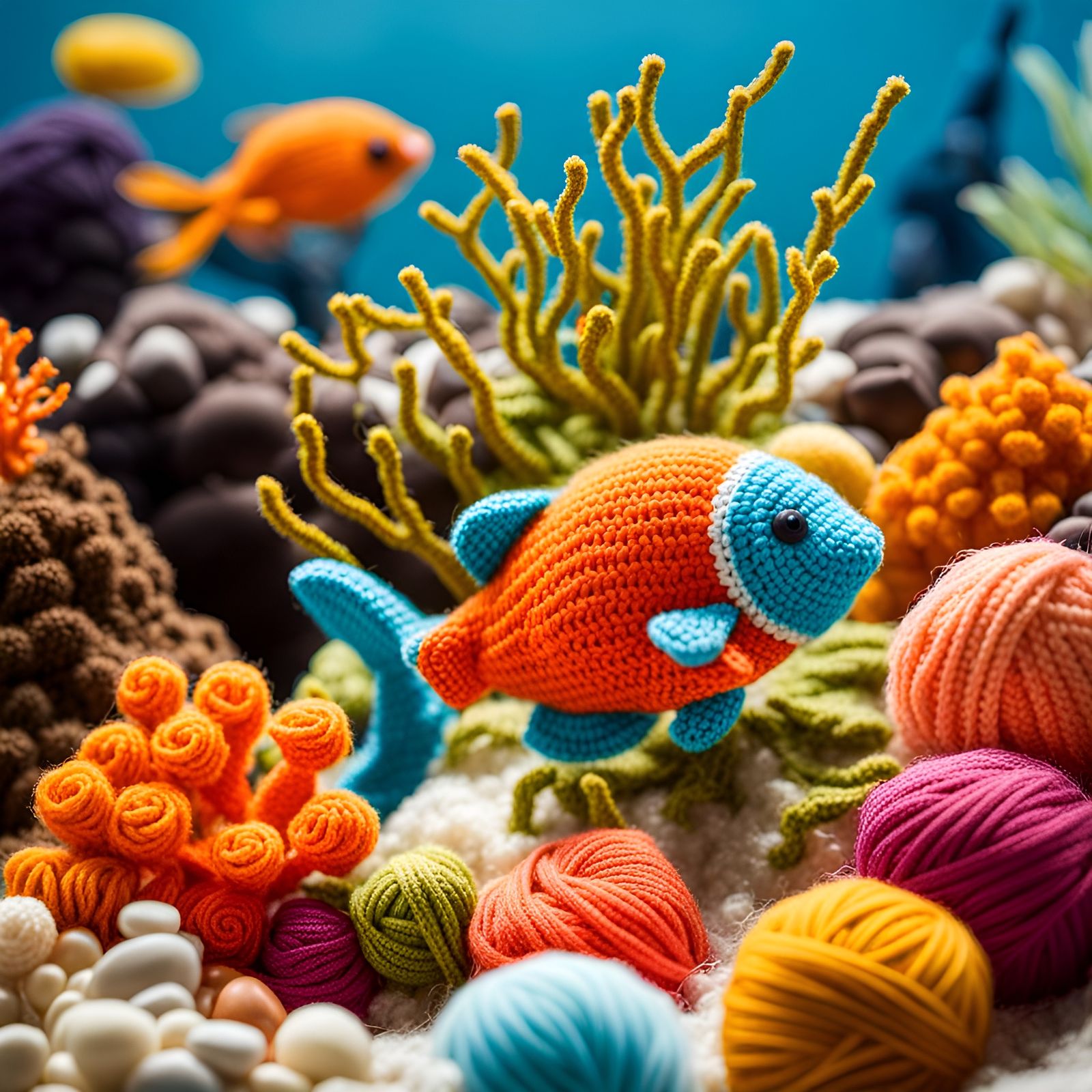 Yarn Fish - AI Generated Artwork - NightCafe Creator