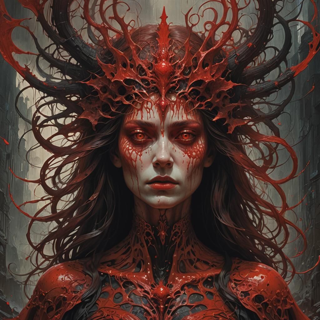 Red Princess of darkness - AI Generated Artwork - NightCafe Creator
