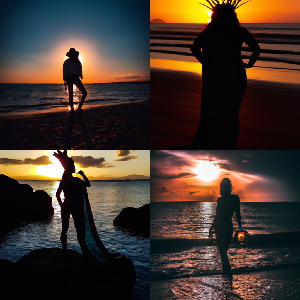 hottest faceless queen on the beach. epic sundown. - AI Generated ...