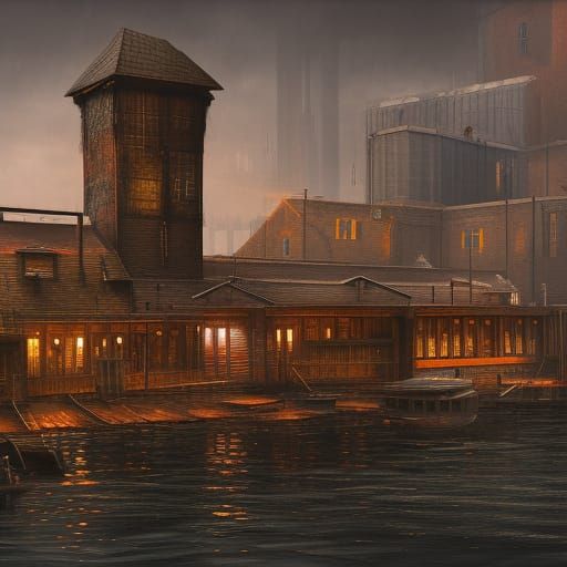 Victorian dock warehouse - AI Generated Artwork - NightCafe Creator