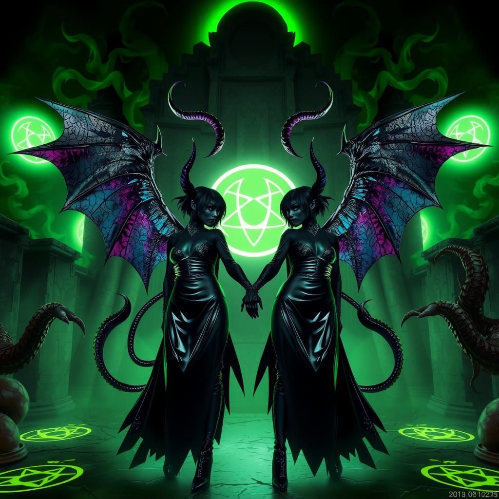 two beautiful, short haired, Black females as the human forms of a pair ...