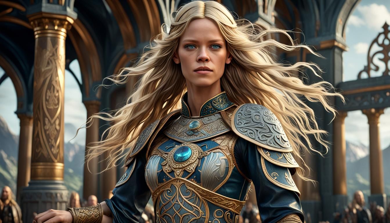 Long blonde-haired goddess Freja. - AI Generated Artwork - NightCafe ...