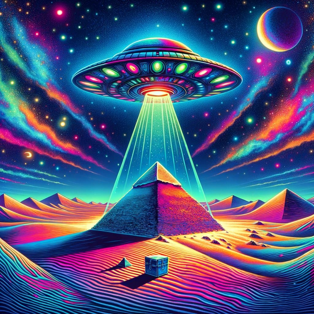 Trippy Ancient Aliens - AI Generated Artwork - NightCafe Creator
