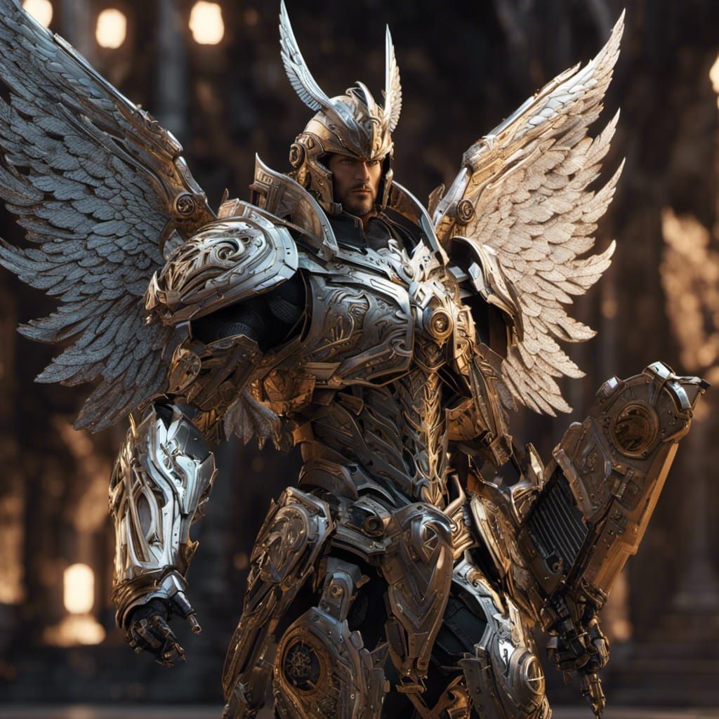 Warrior Angel Mech Suit - AI Generated Artwork - NightCafe Creator