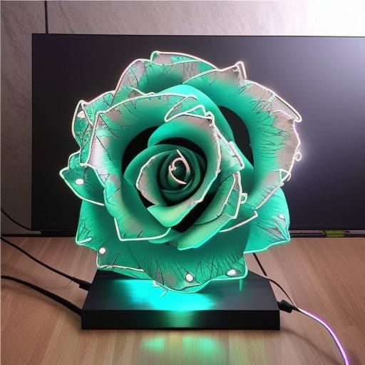 Electronic Roses 3 - AI Generated Artwork - NightCafe Creator