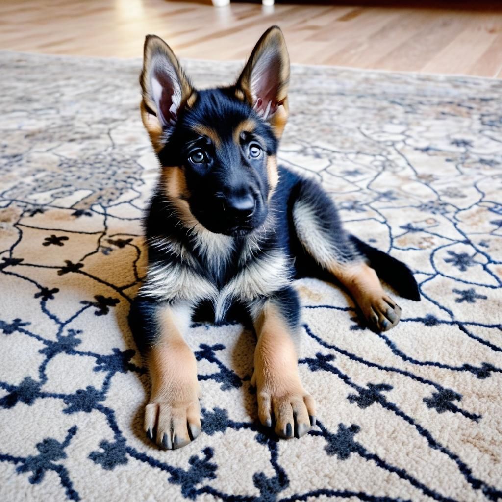 a small ultra cute german shepherd puppy big adorable eyes laying on a ...