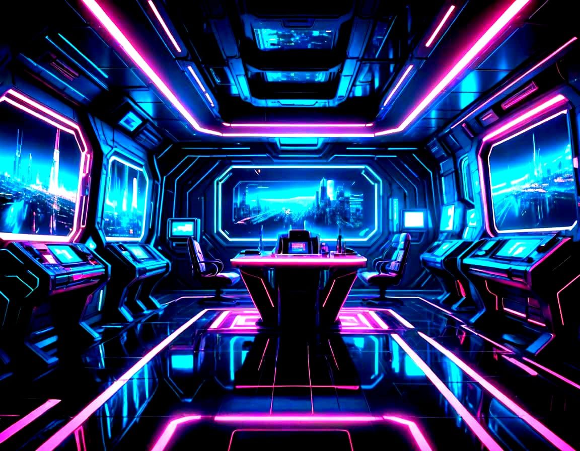 Cyberpunk Skies: Futuristic High-Tech Cabins with ... - AI Art
