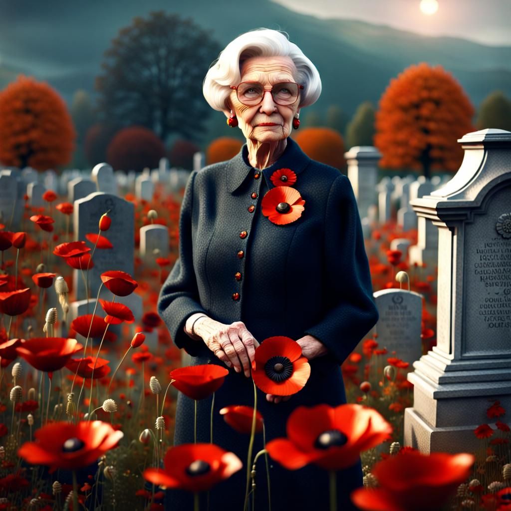 As is the case every year, Florence wears a steel poppy and takes ...