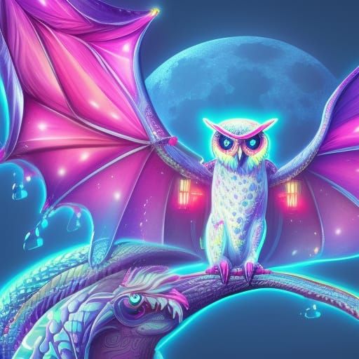 owl-dragon : r/Ai_Dragons