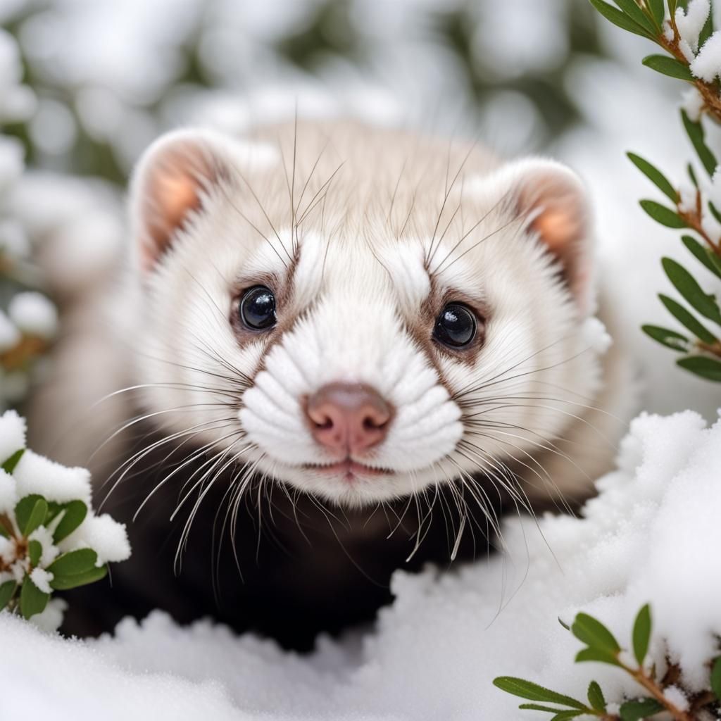 Frosty ferret…… - AI Generated Artwork - NightCafe Creator