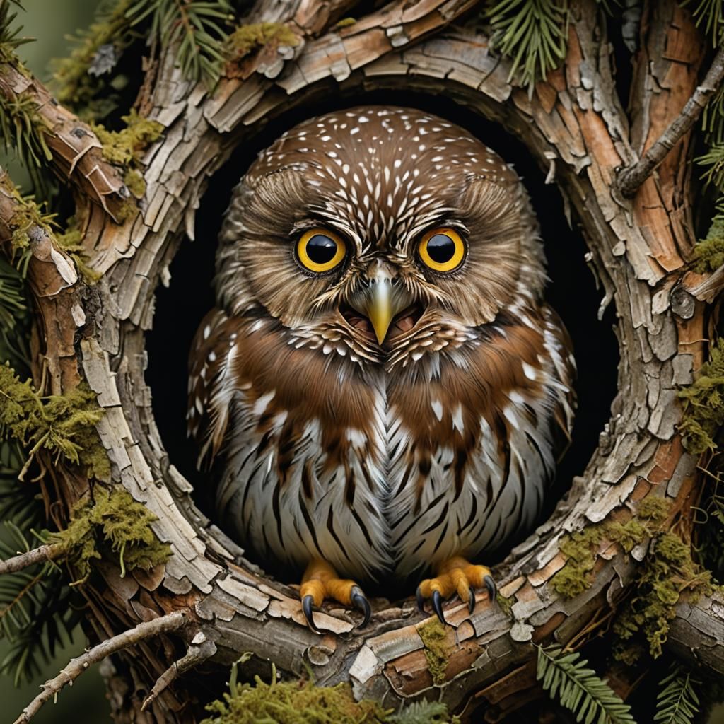 Pygmy Owl - 1 - AI Generated Artwork - NightCafe Creator