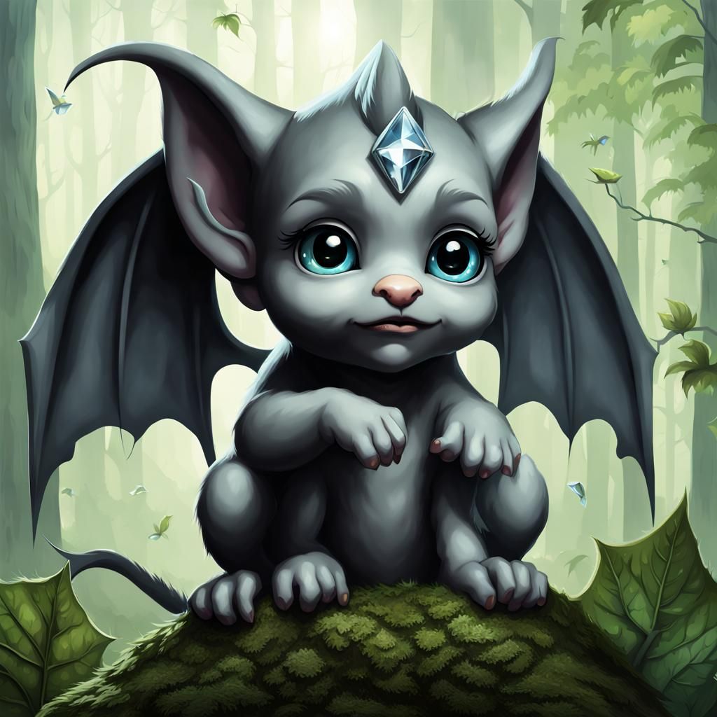 Cute Little Baby Gargoyle Mystical Creature - AI Generated Artwork ...