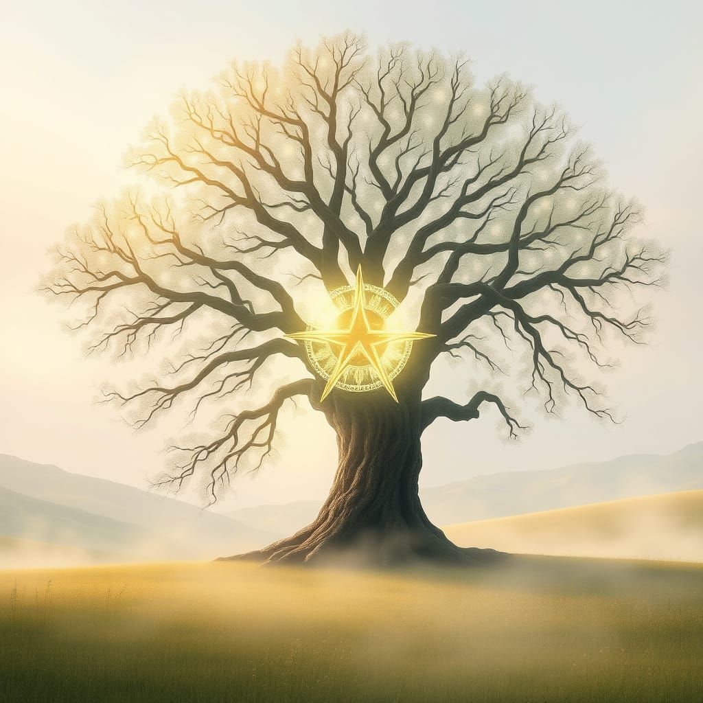 Ancient Germanic Tree of Serenity and Protection - AI Art