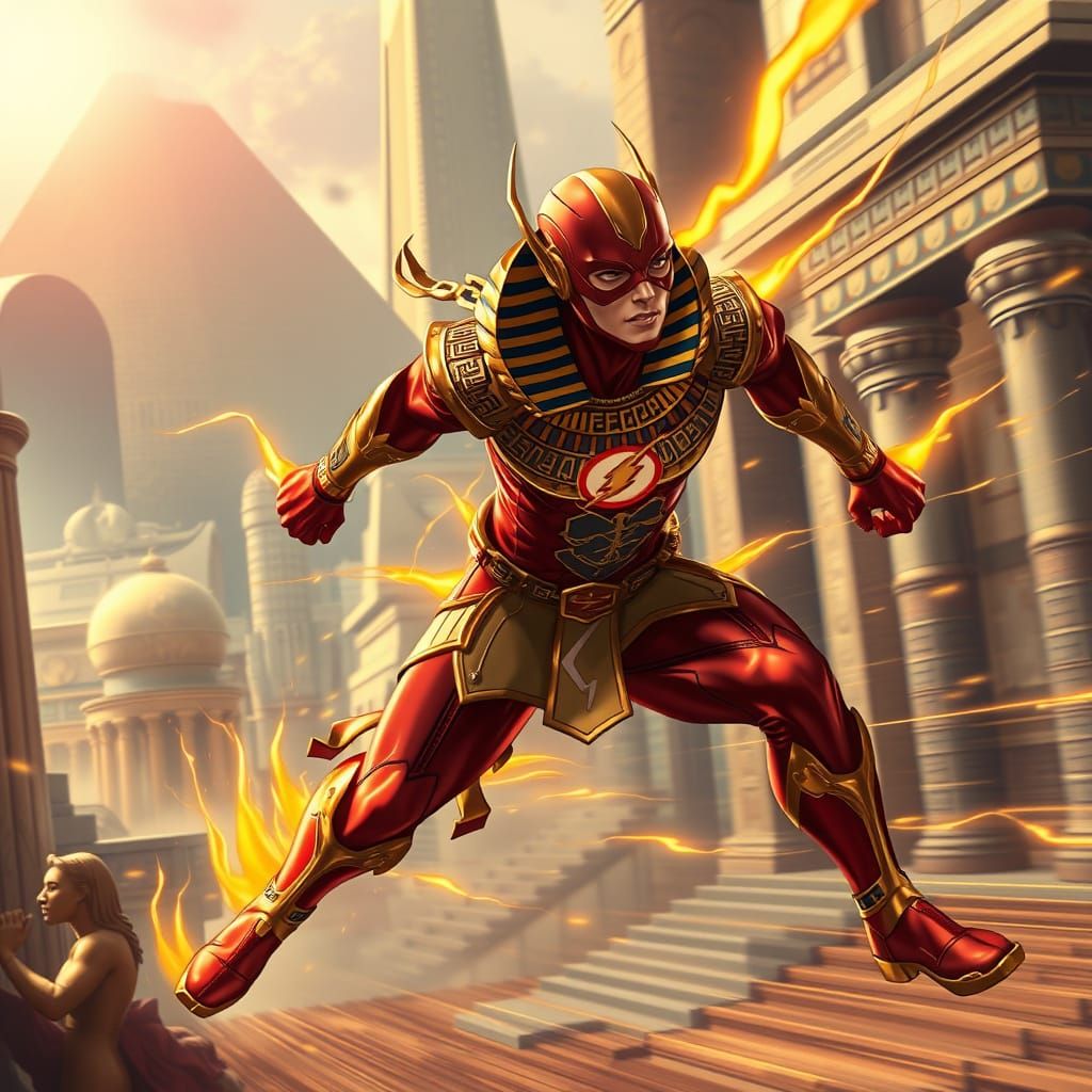 Egyptian God The Flash in action - Egyptian God Flash in Ani...