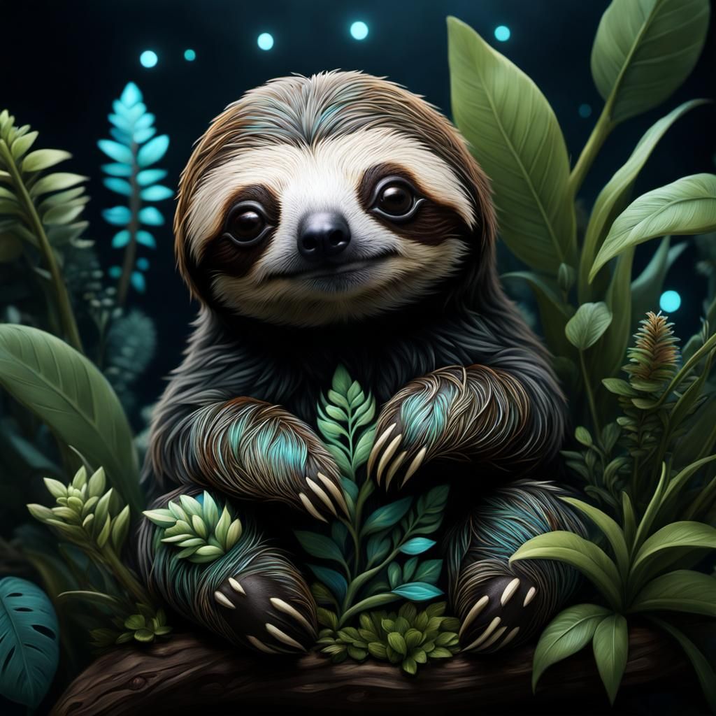 fluffy baby sloth - AI Generated Artwork - NightCafe Creator
