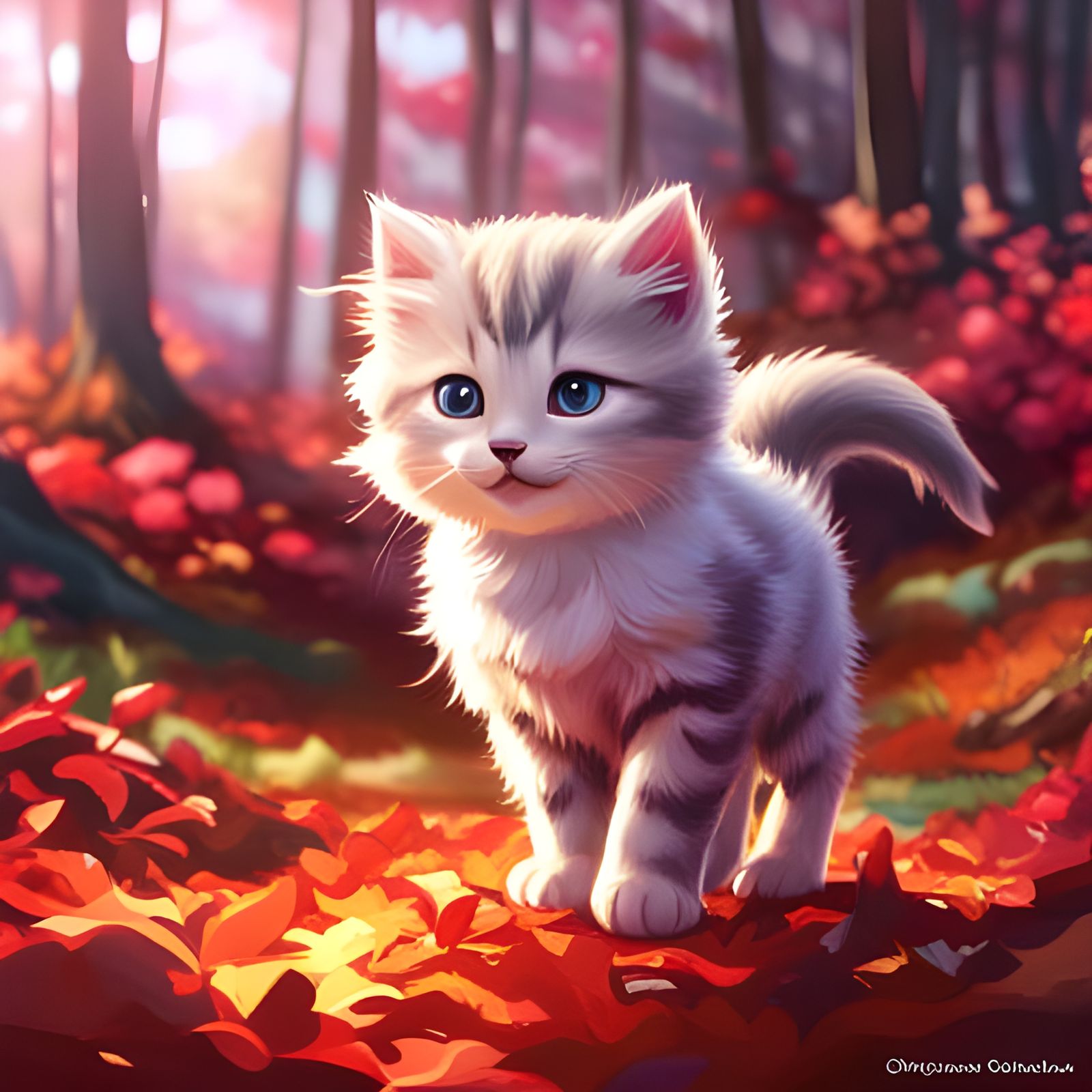 in the forest - Cat Collection - AI Generated Artwork - NightCafe Creator