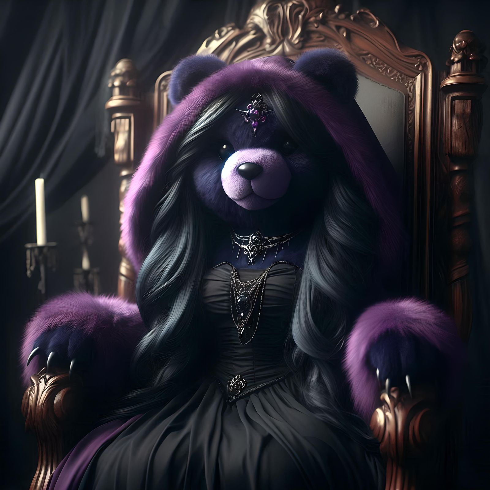Drow Care Bear - AI Generated Artwork - NightCafe Creator
