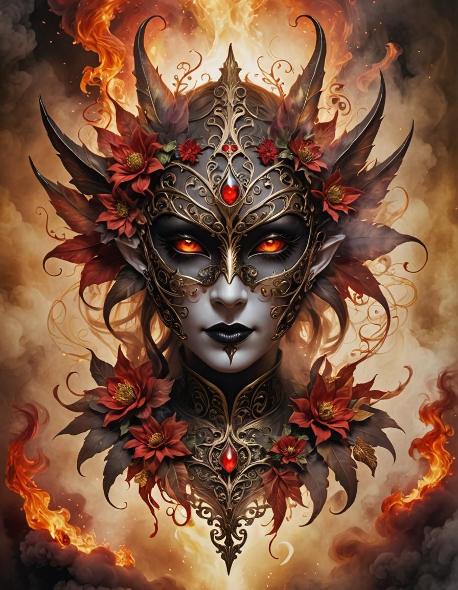 Fiery Elven Portrait 5 - AI Generated Artwork - NightCafe Creator