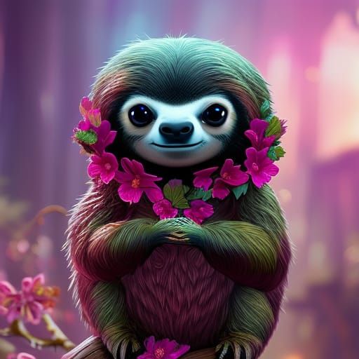 Cute Sloth - AI Generated Artwork - NightCafe Creator