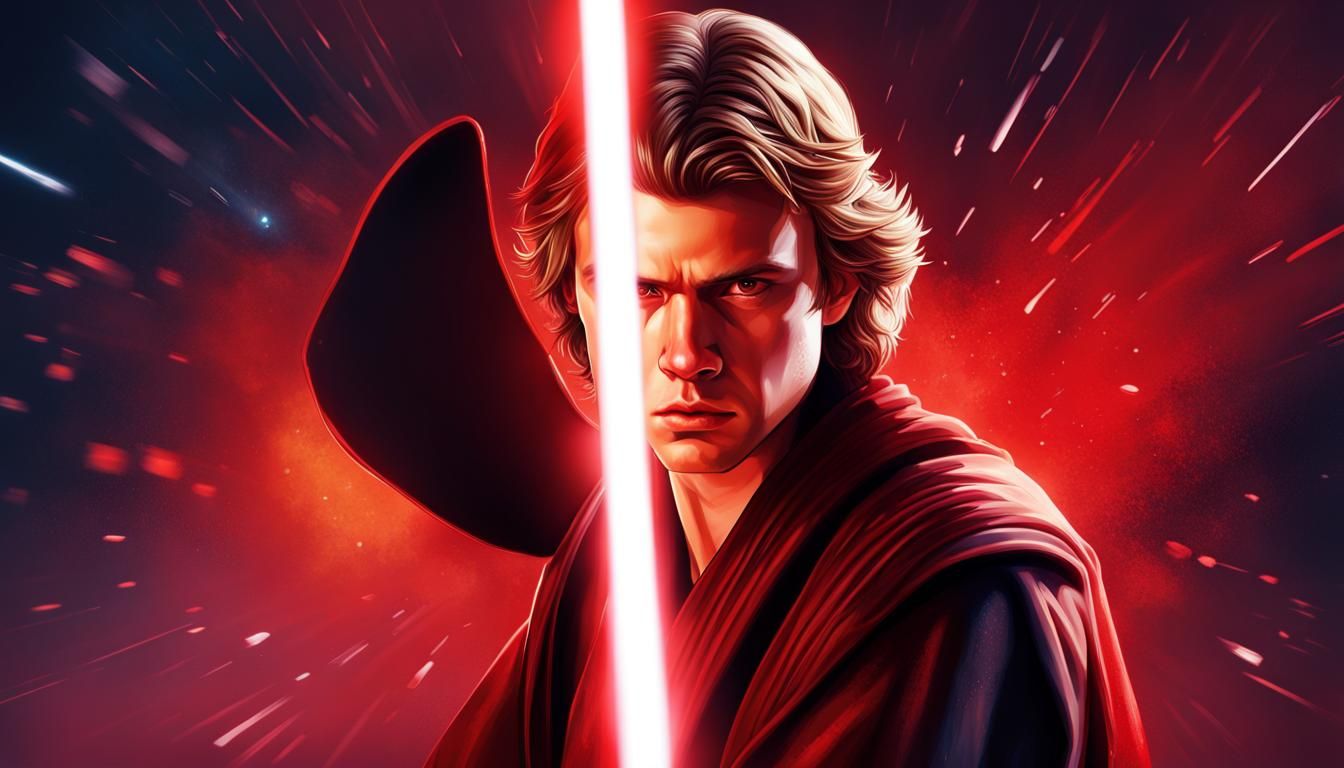 Anakin Skywalker with red lightsaber in his hand, Computer wallpaper ...