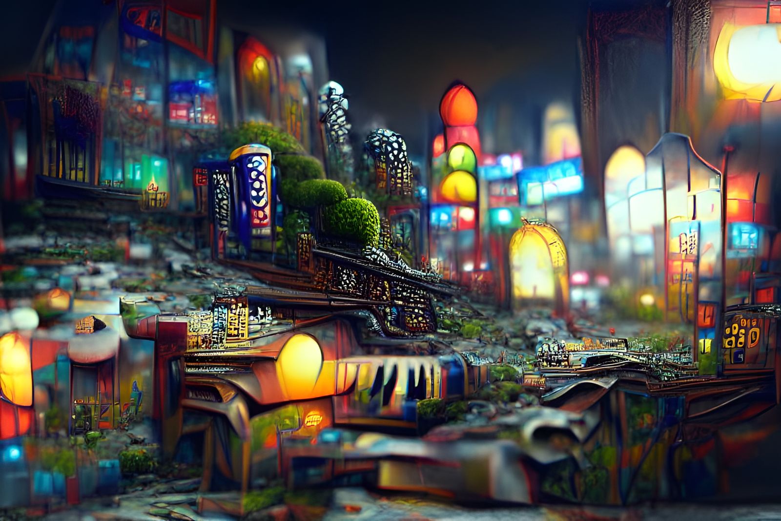 Yoon Hyup; cityscape; evening; lights; Seoul Korea - AI Generated ...