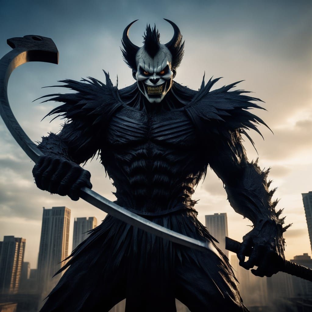 Giant Ryuk Monster Destroys City in Cinematic Chao... - AI Art