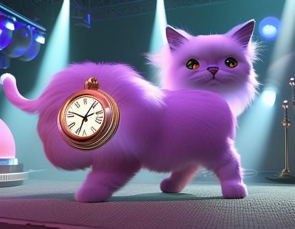 Cat with clock - AI Generated Artwork - NightCafe Creator