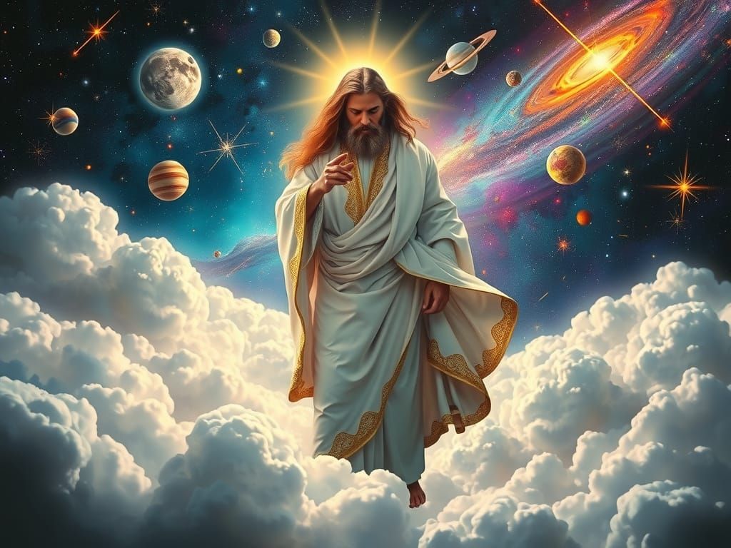 [An attempt to represent] The Christian god creating the universe ...