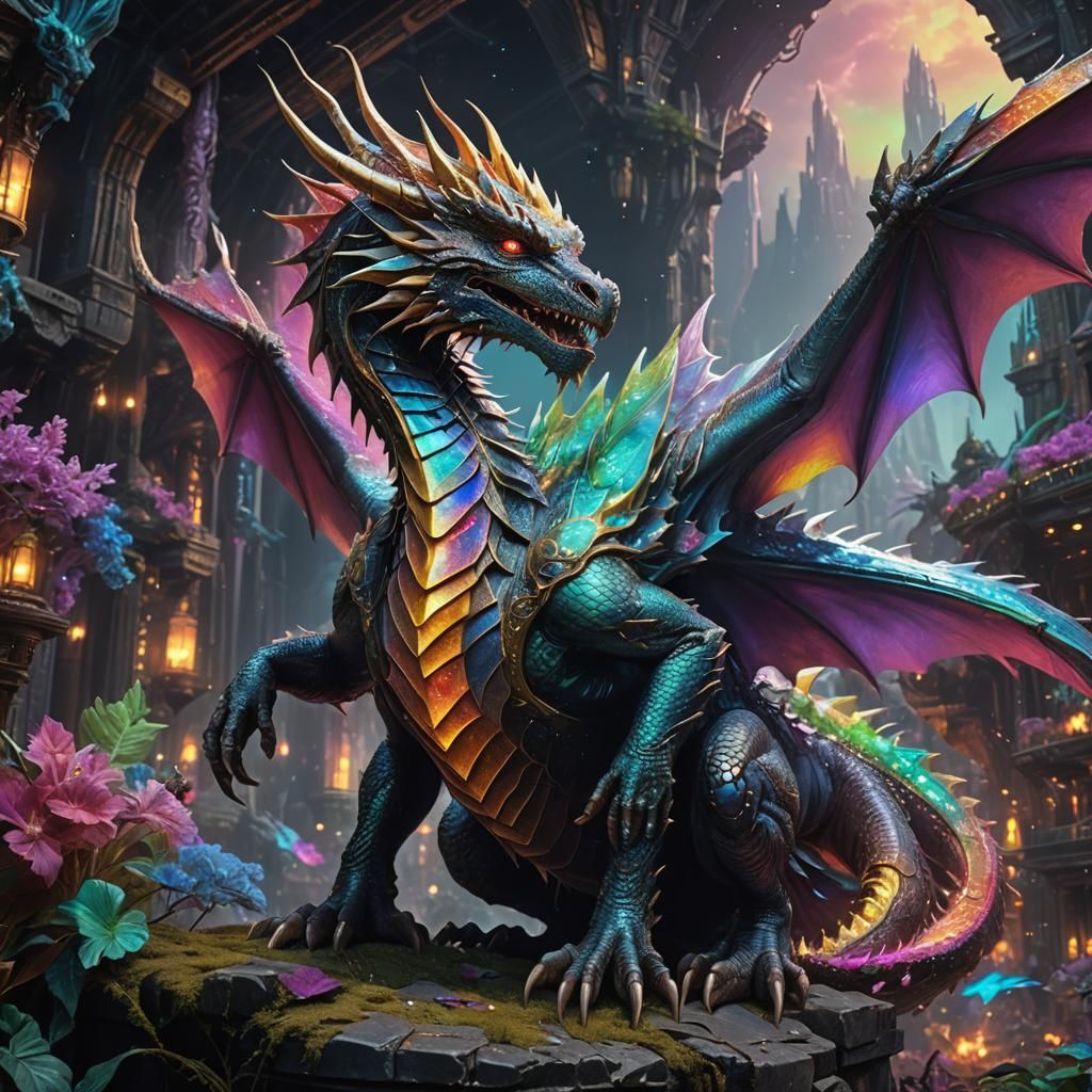 Bismuth Dragon - AI Generated Artwork - NightCafe Creator
