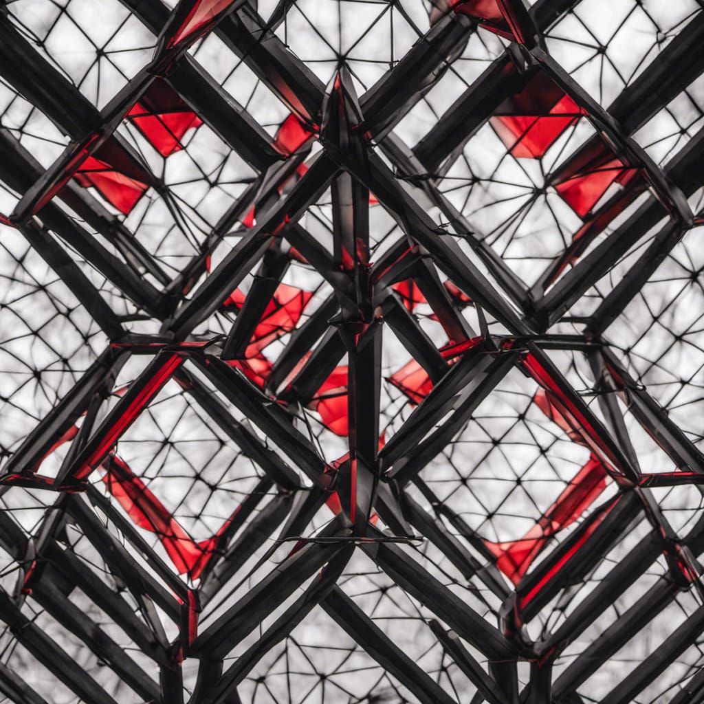 symmetry architecture black red grey rhombus - AI Generated Artwork ...