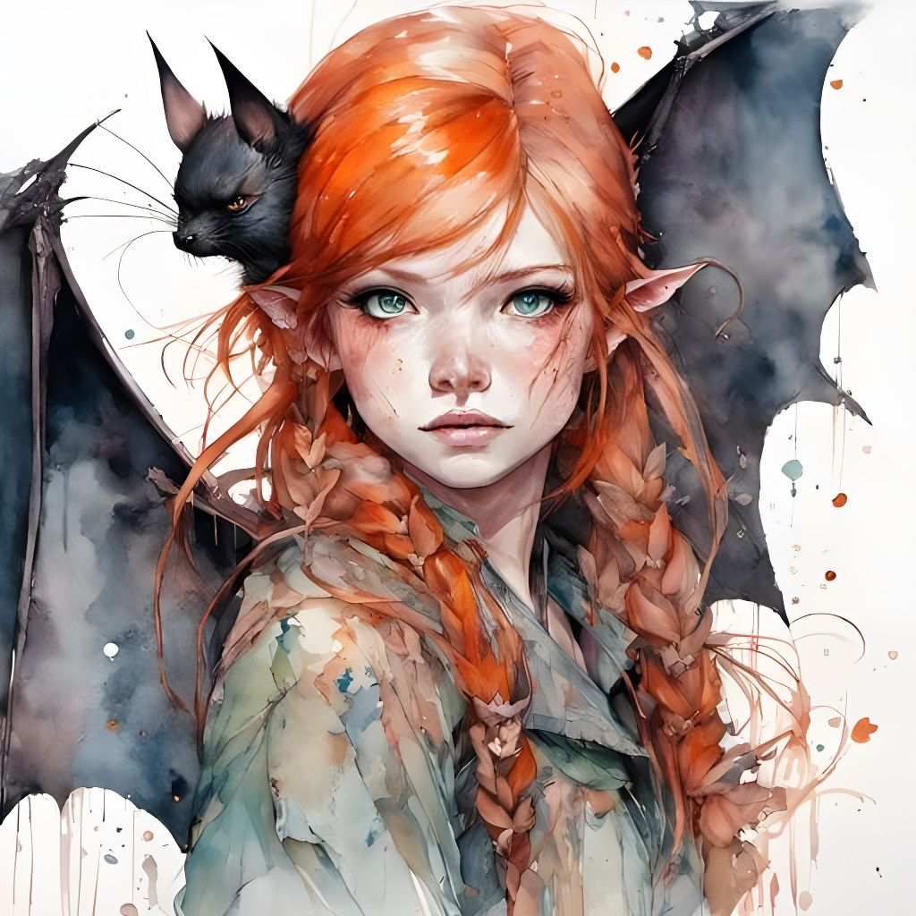 Bat-Elf-Girl - AI Generated Artwork - NightCafe Creator