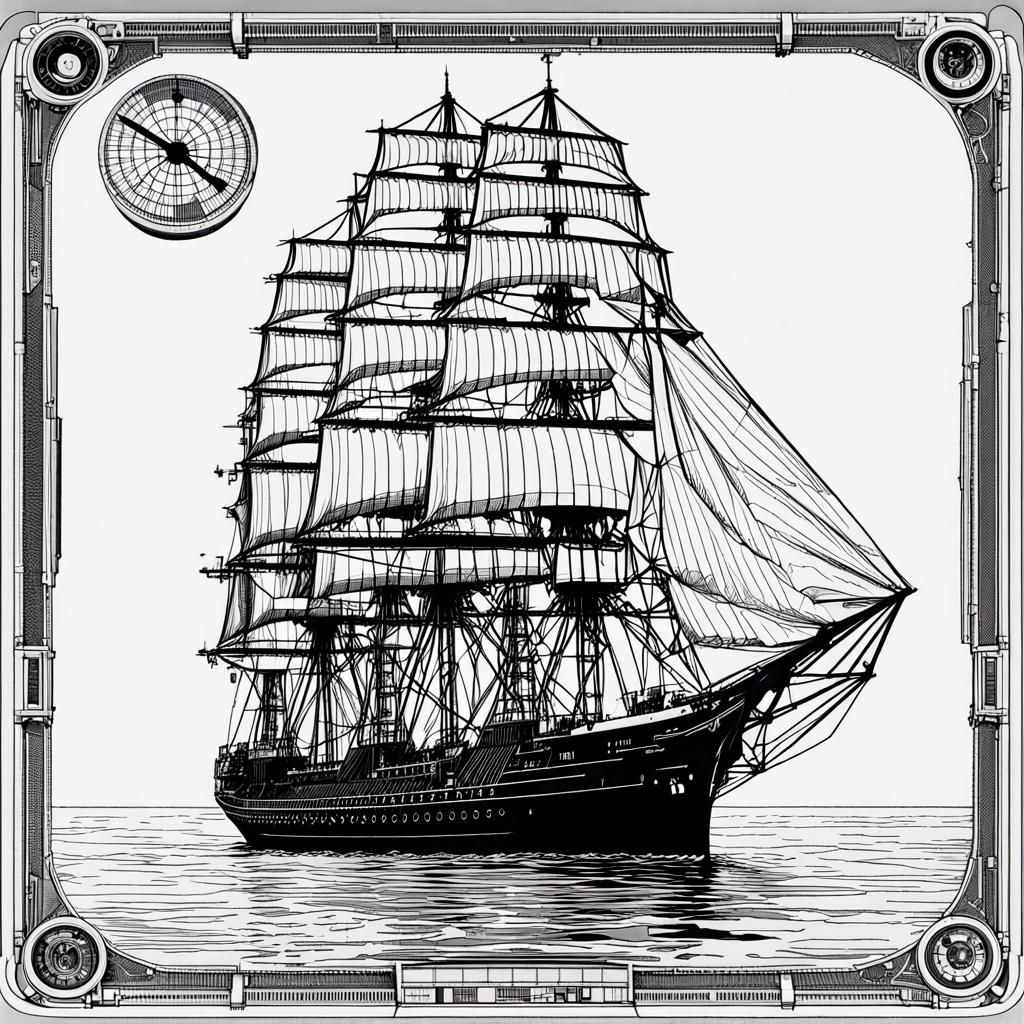 Clipper ship at 27000MHz - AI Generated Artwork - NightCafe Creator