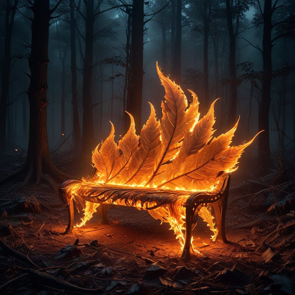 What is a burning bench that never burns in the forest?