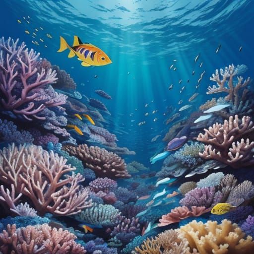 vibrant, underwater colours of the Great Barrier Reef teeming with ...