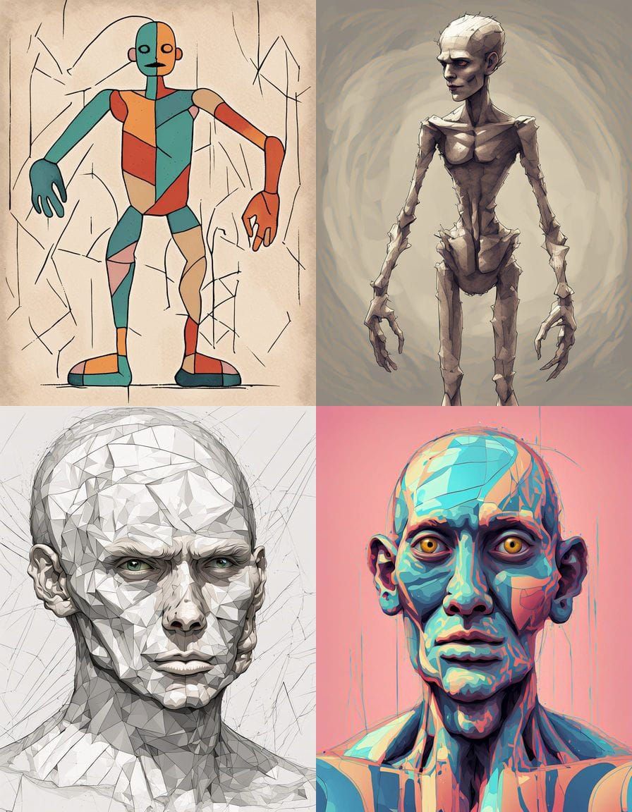 Distorted Human Form in Distressing Abstraction - AI Art