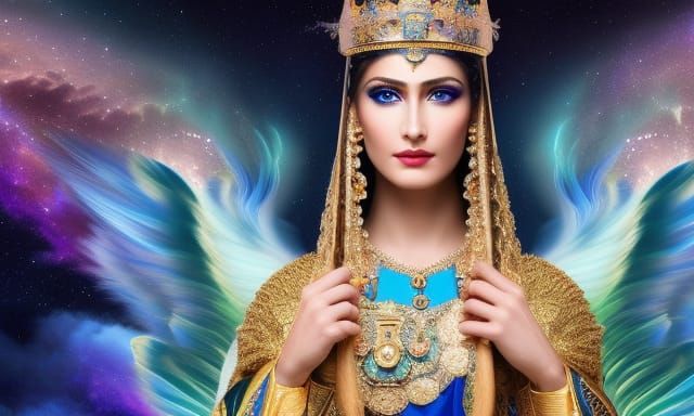 Angel in Blue and Gold - AI Generated Artwork - NightCafe Creator