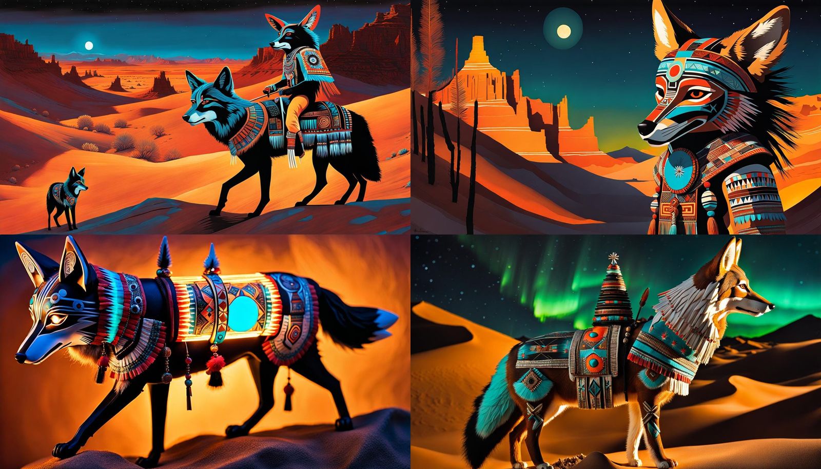 Navajo Coyote Kachina Doll - AI Generated Artwork - NightCafe Creator