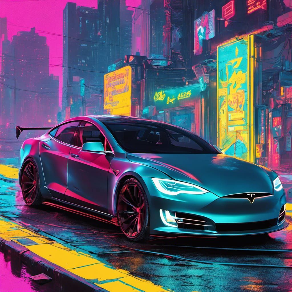 Tesla Model S - AI Generated Artwork - NightCafe Creator