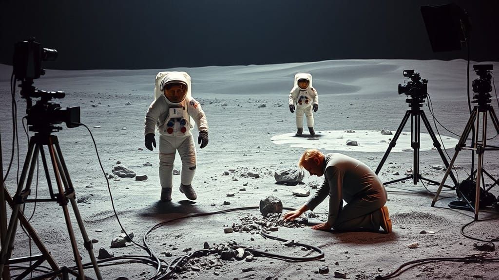 Stanley Kubrick Directs Moon Landing Scene in Cine... - AI Art