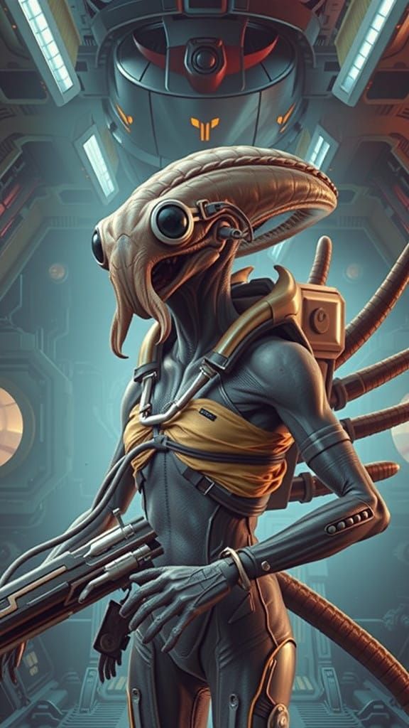 Biomechanical Aliens Captured in Moody Sci-Fi Port... - AI Art