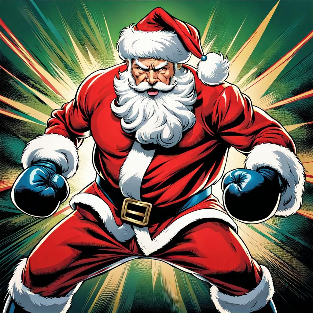 Santa Boxing - AI Generated Artwork - NightCafe Creator